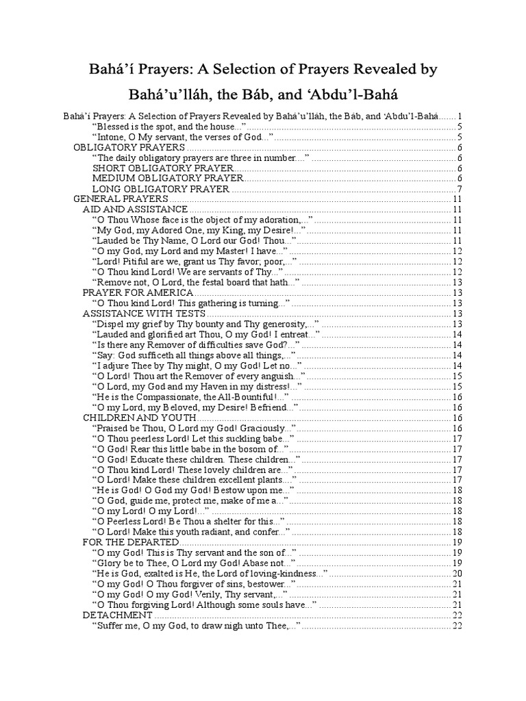 Bahá'í Prayers: A Selection of Prayers Revealed by Bahá'u'lláh, The Báb ...