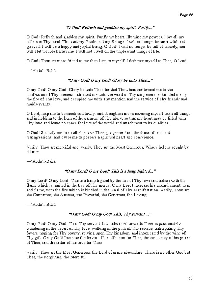 O God! Refresh and Gladden My Spirit. Purify... | PDF | Thou | Sin