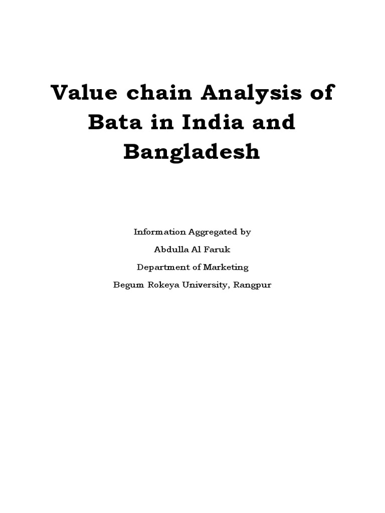 Value Chain of Bata | PDF | Retail | Value Chain
