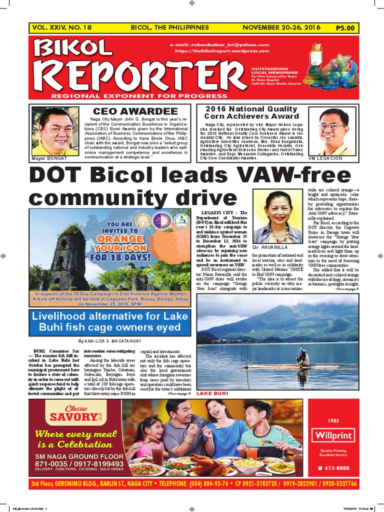 Bikol Reporter November 20 - 26, 2016 Issue | PDF | Economies | Business