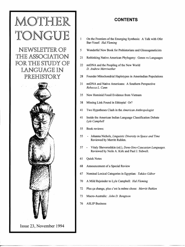 Mother Tongue 23 (November 1994) PDF | PDF | Neanderthal | Homo