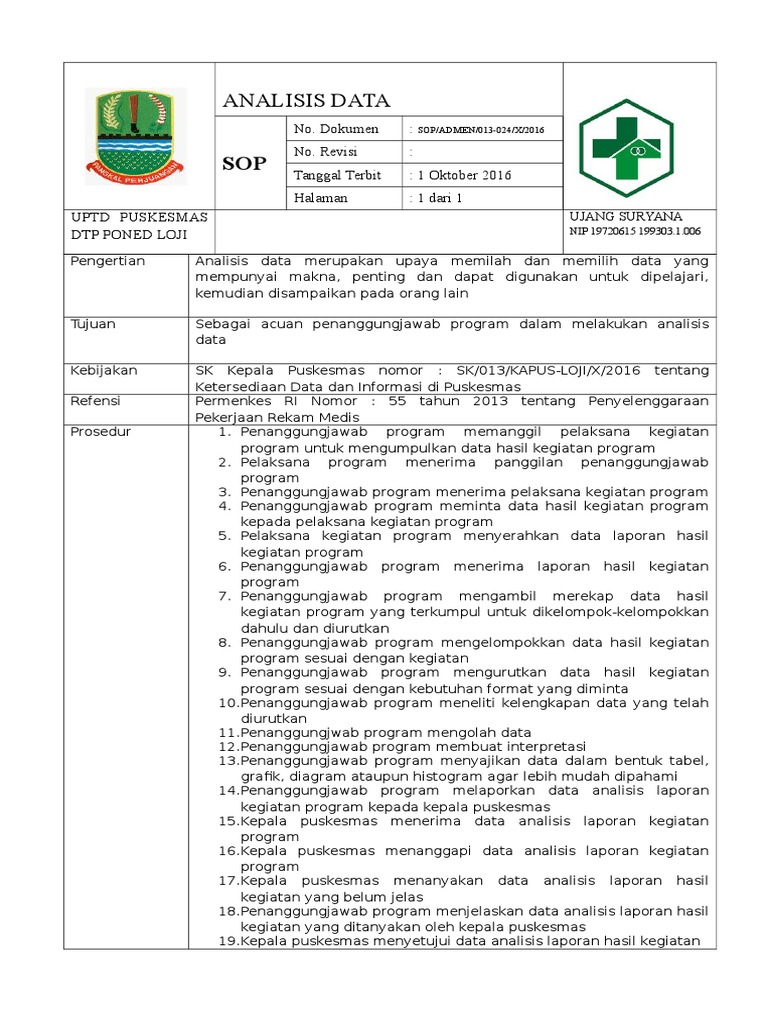 2.3.17.3 SOP Analisis Data | PDF