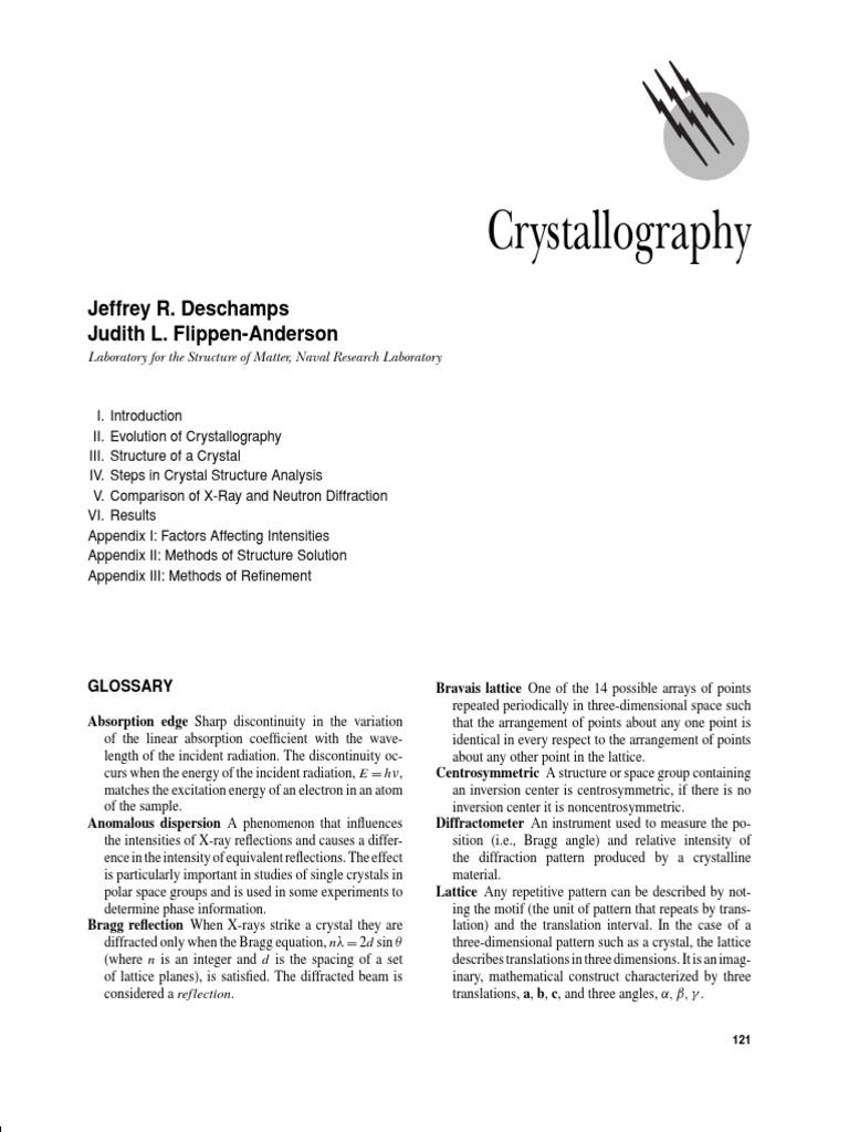 Crystallography PDF | PDF | X Ray Crystallography | Crystal Structure