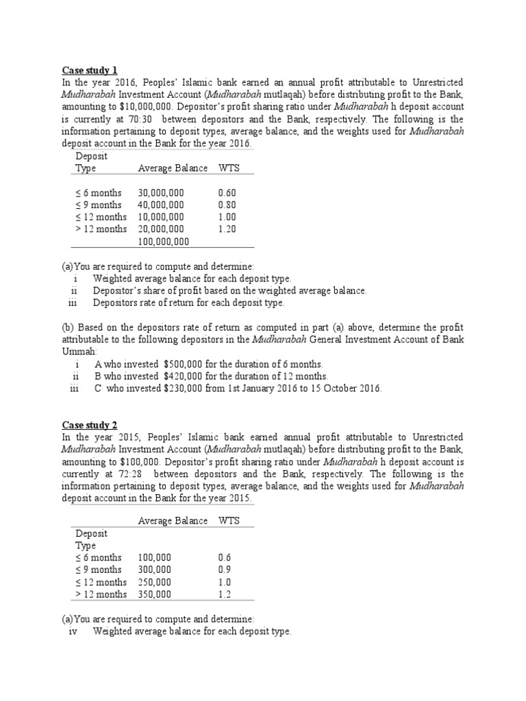 Case Studies | PDF | Deposit Account | Profit (Accounting)
