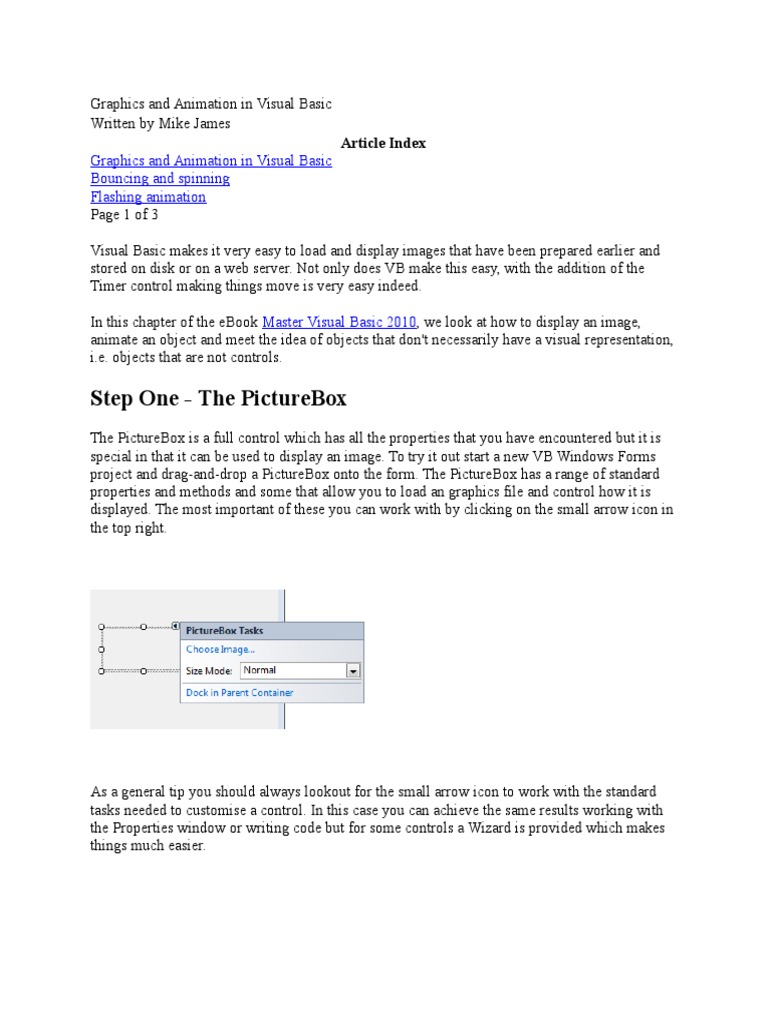 Graphics and Animation in Visual Basic | PDF | Visual Basic .Net ...