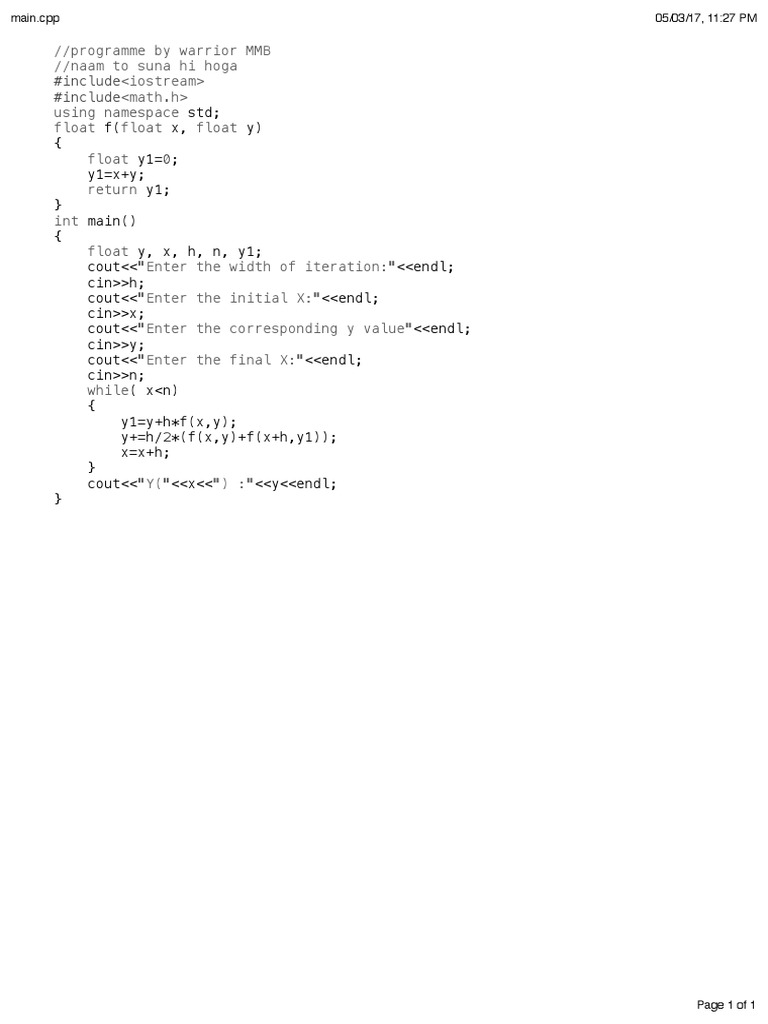 C++ Iterative Calculation Code | PDF