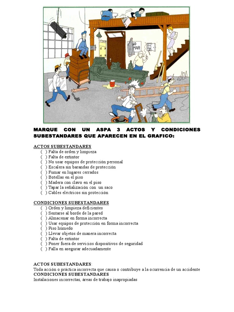 Actos y Condiciones Subestandares | PDF
