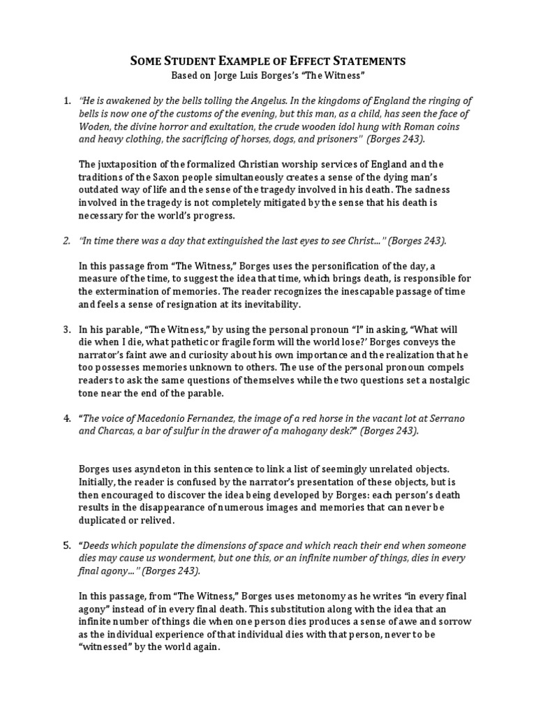 Effect Statement Example Theses | PDF