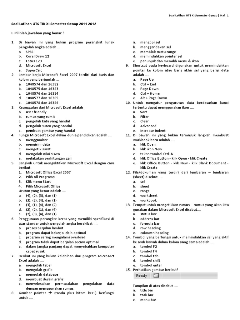 Uts 2 Tik Xi Pdf Komputer Metode Bahan Ajar