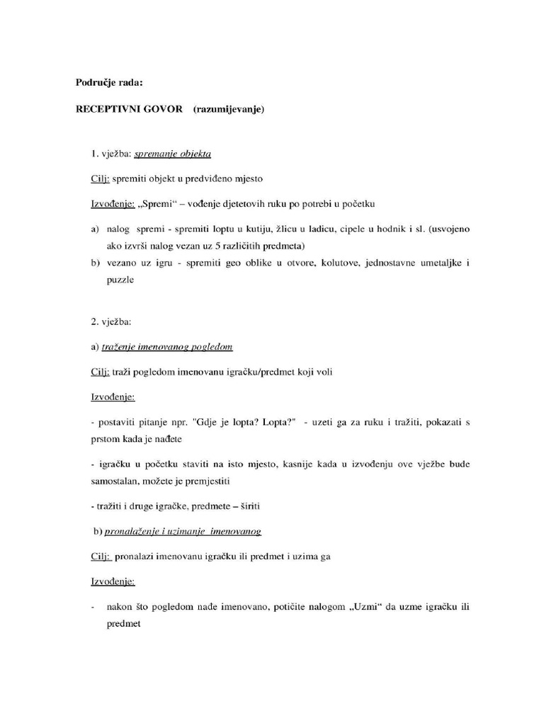 Logoped Vježbe PDF | PDF