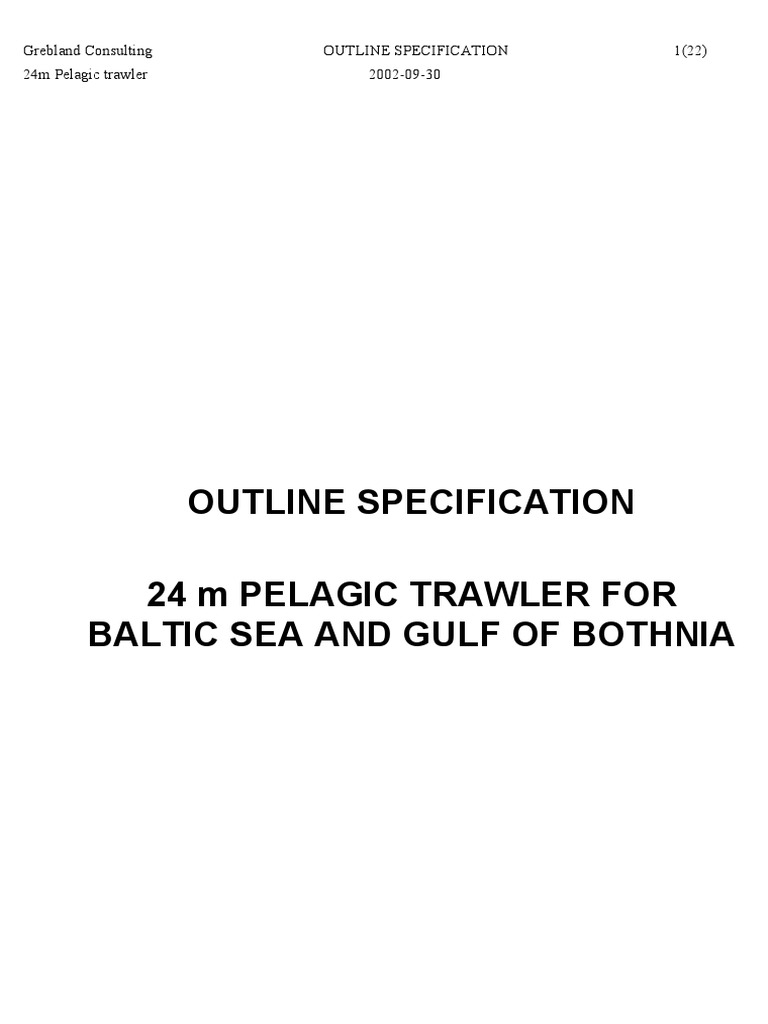 24m Pelagic Trawler Specification | PDF | Fishing Trawler | Marine ...