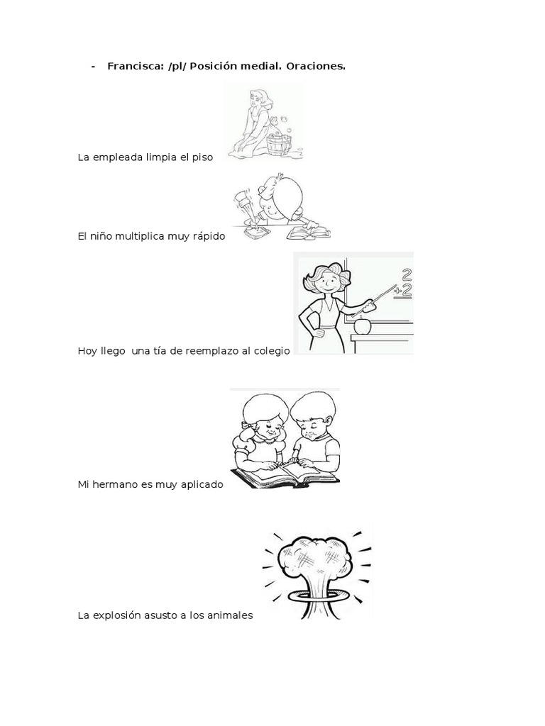 Palabras Con PL Oraciones | PDF