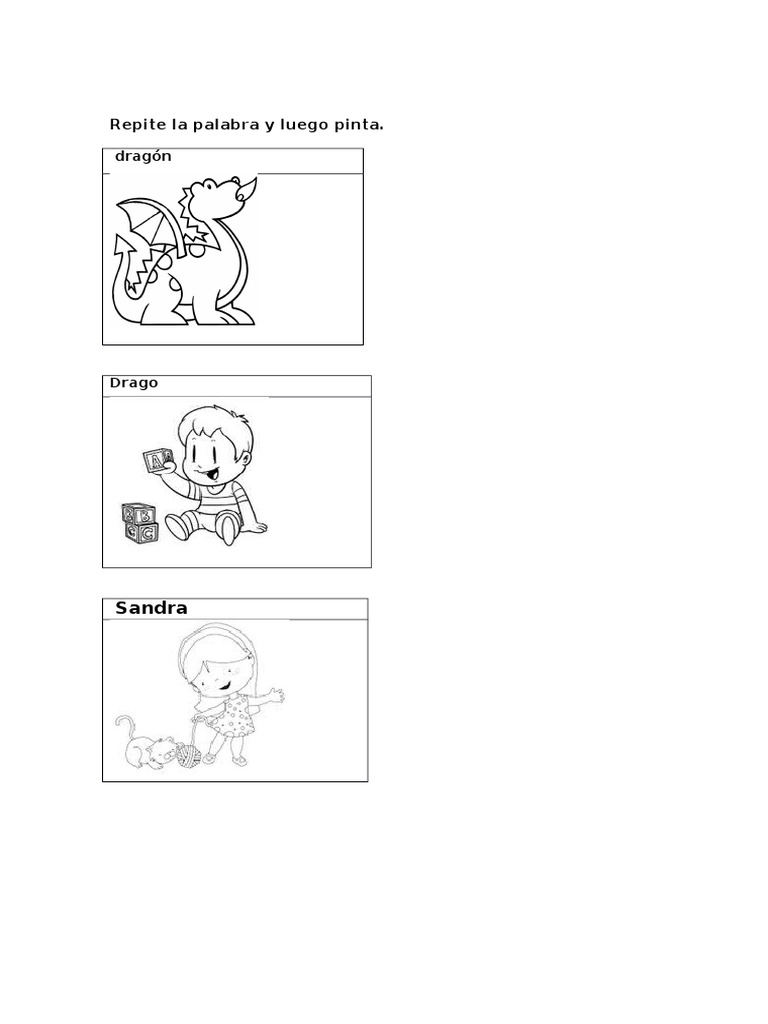Palabras con "dr" para niños | PDF