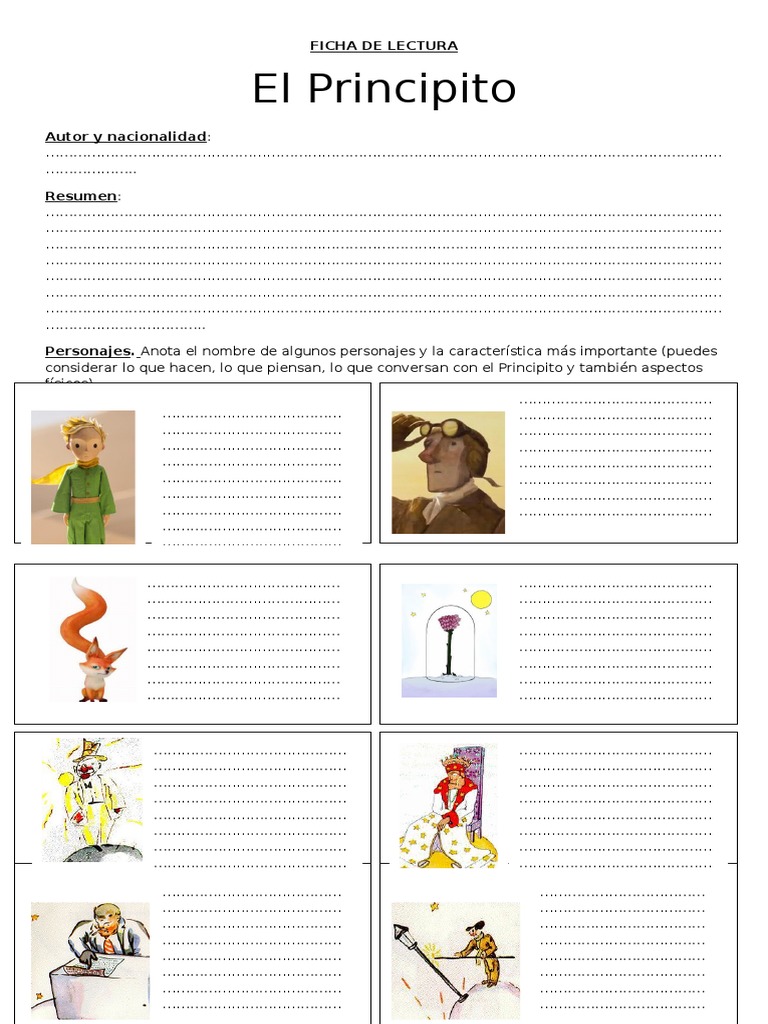 Actividades de lectura: El Principito | PDF | El Principito