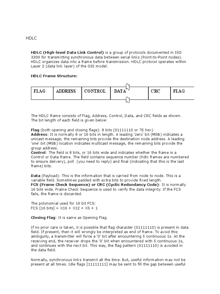 HDLC | PDF | Osi Model | Internet Architecture