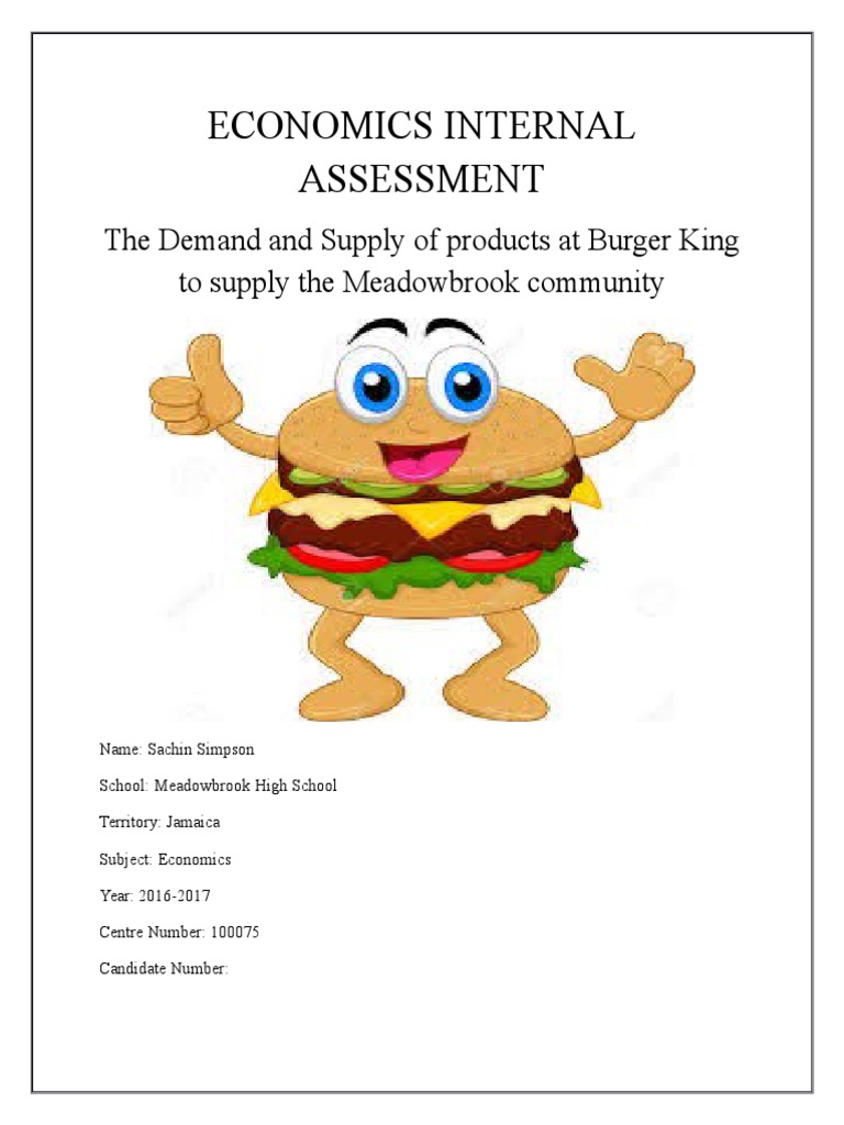 Demand and Supply Analysis at Burger King | PDF | Demand Curve | Supply ...