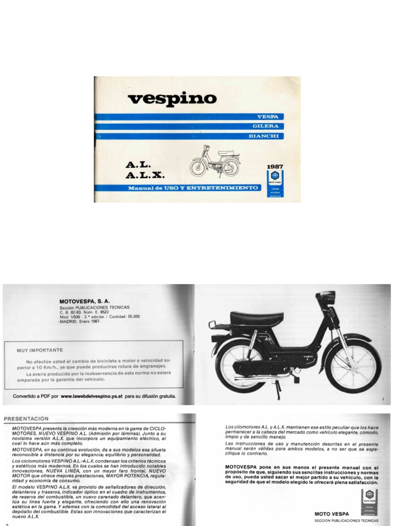 Vespino Al Alx 1987 | PDF