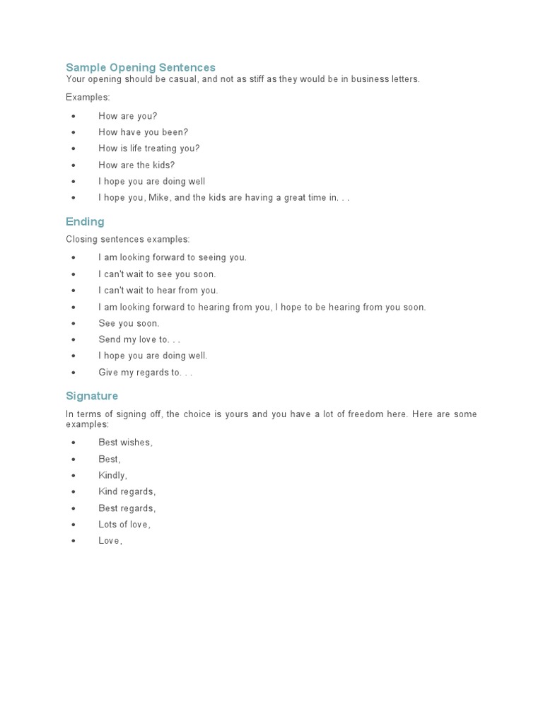 Casual Letter Writing Tips and Example | PDF | Religion & Spirituality ...