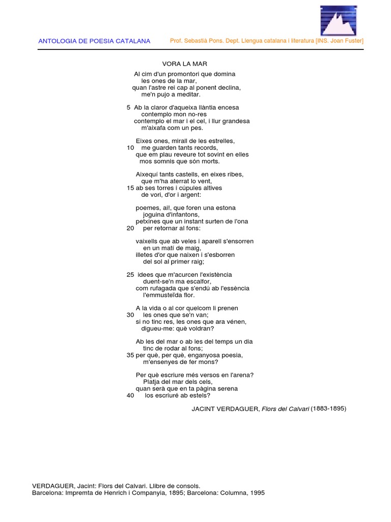 Verdaguer Vora El Mar | PDF