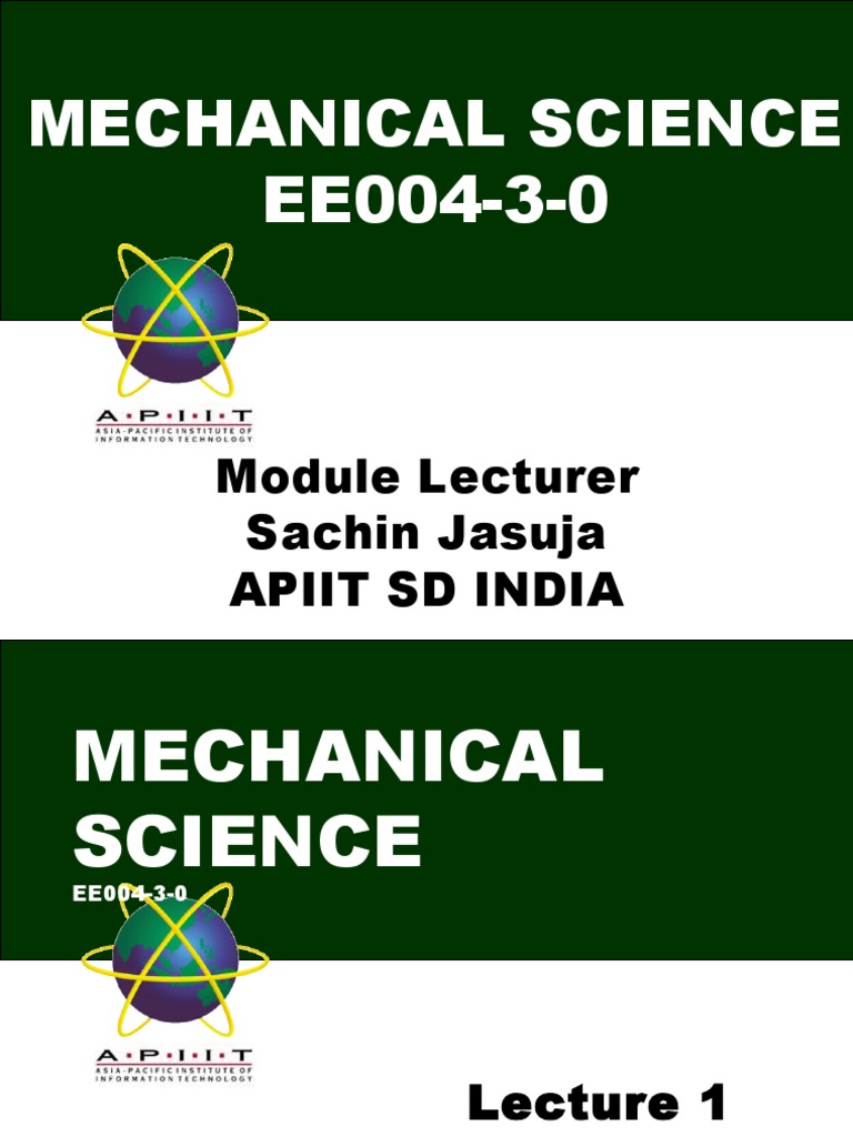 1 - Introduction To Mechanical Science | PDF | Collision | Force