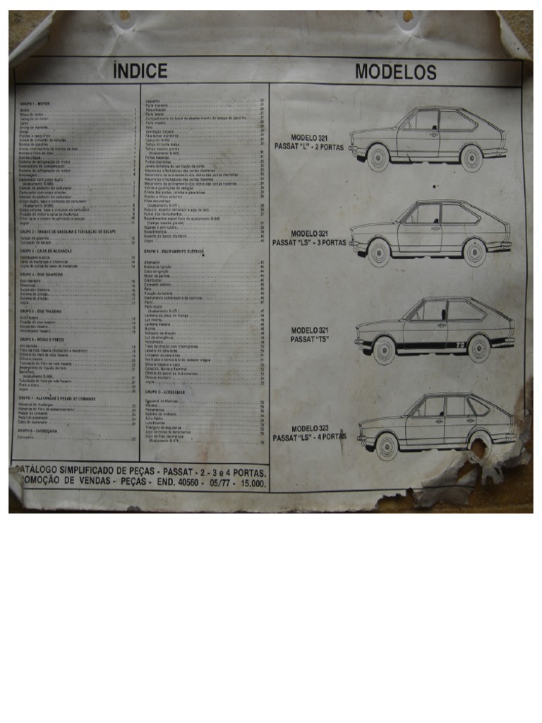 Catalogo Simplificado VW Volkswagen Passat 1977 | PDF
