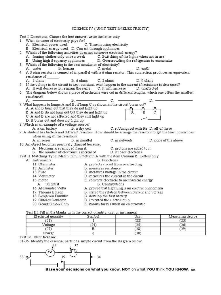 Unit Electricity | PDF | Electrical Resistance And Conductance | Voltage
