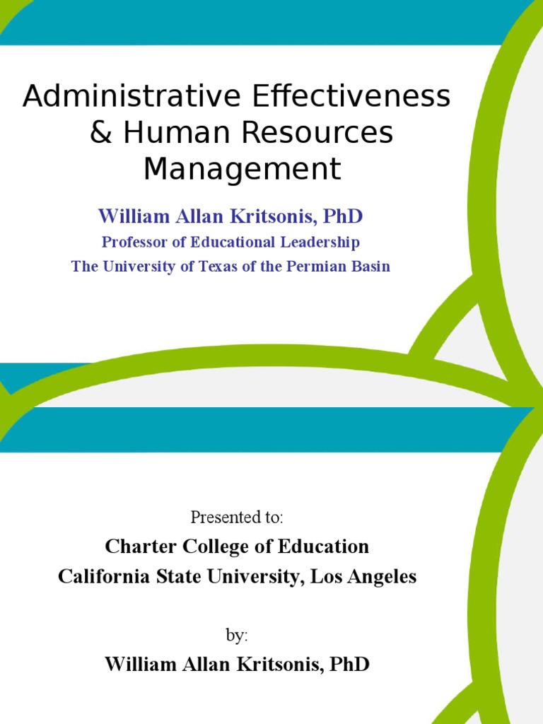 Administrative Effectiveness & Human Resources Management: William ...