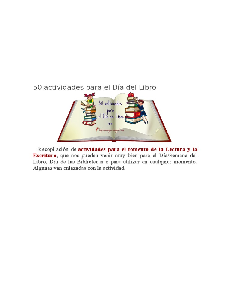50 Actividades para El Día Del Libro | PDF | Libros | Poesía