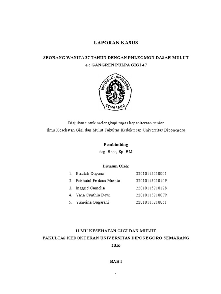 Phlegmon Dasar Mulut | PDF