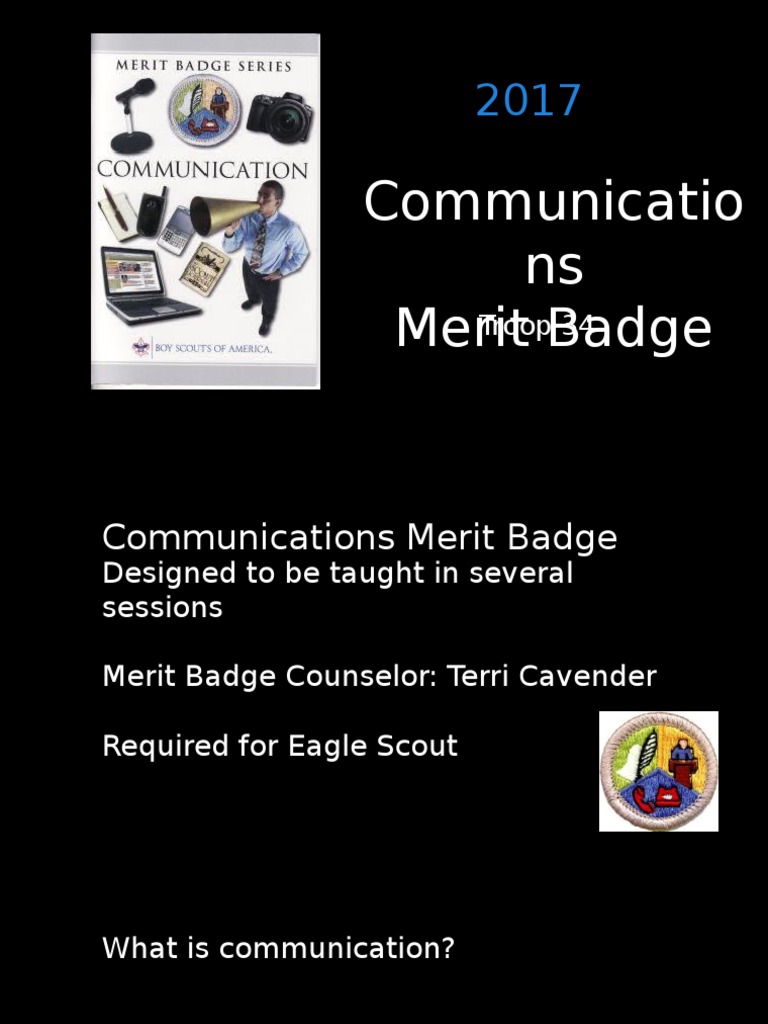 Communications Merit Badge Guide | PDF | Public Speaking | Persuasion