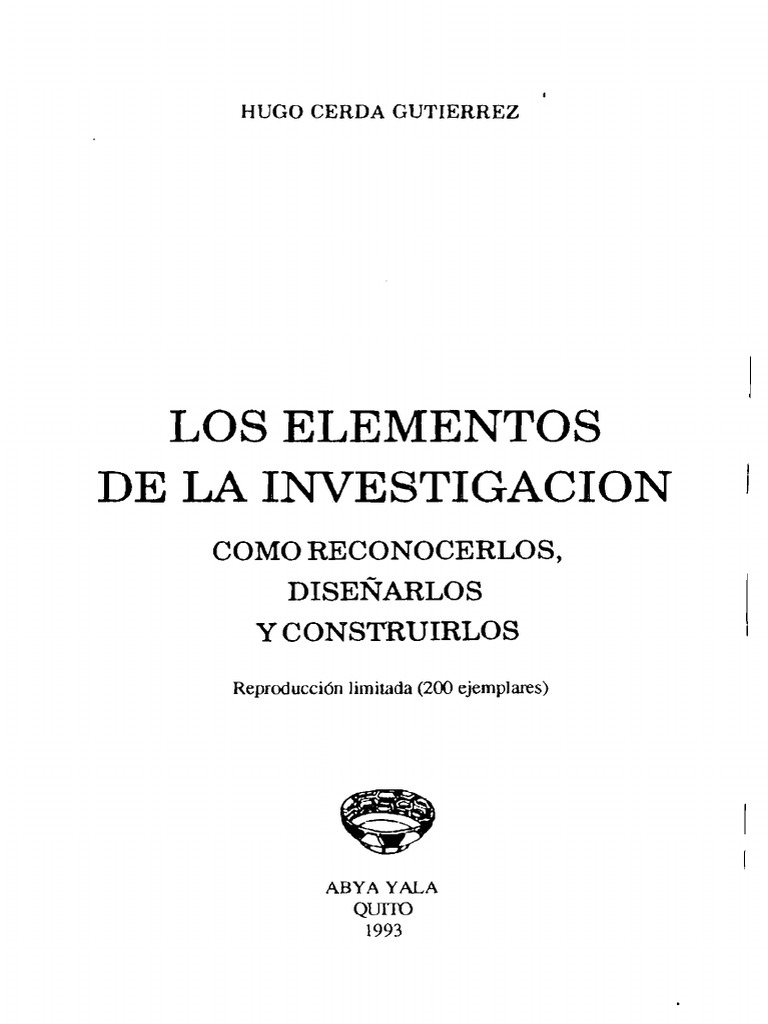 Cerda Hugo Los Elementos de La Investigacion PDF | PDF | Science ...
