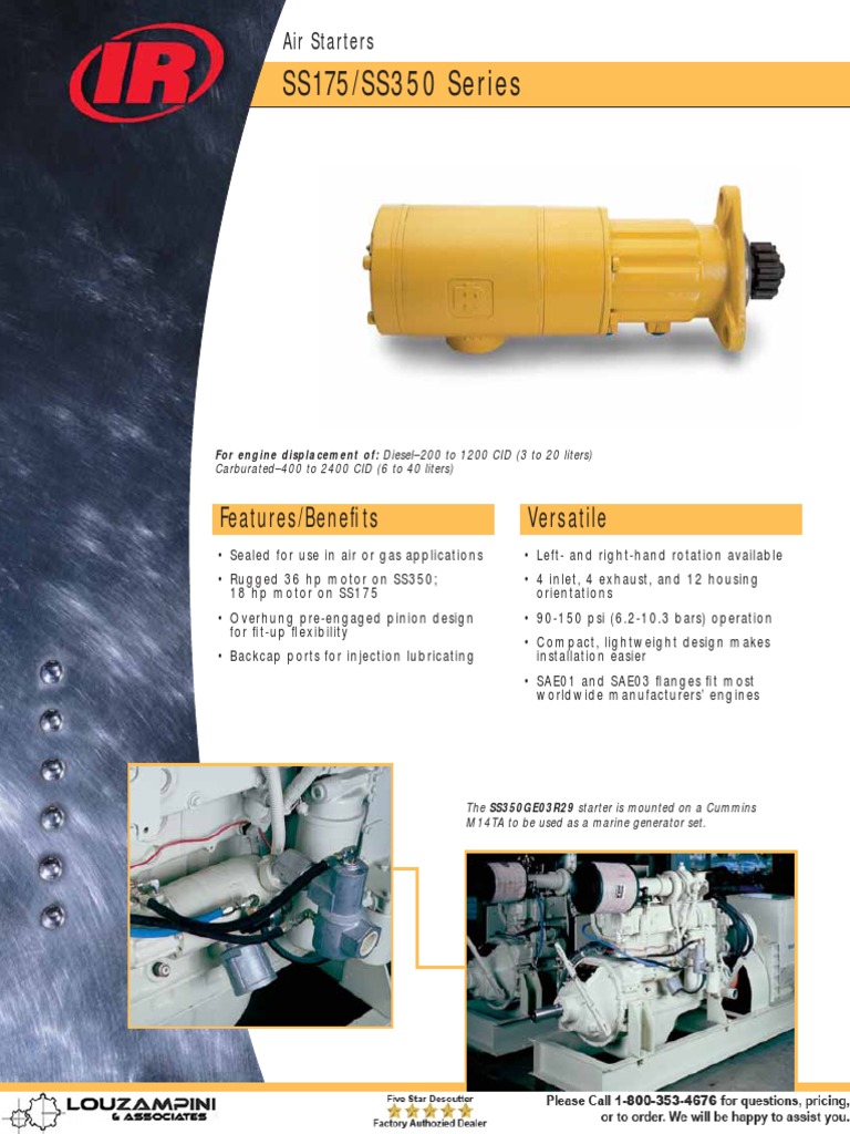 SS350 Series Air Starters | PDF | Valve | Engine Technology
