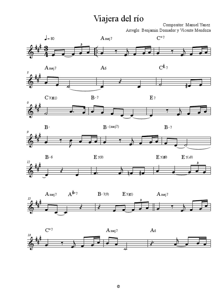 Viajera Del Río-Arreglo | PDF