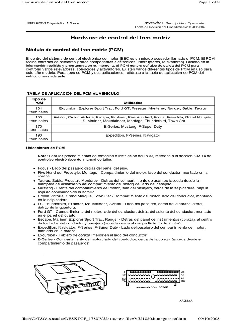 Diagrama Y Funciones Del Pcm Ford Pdf Electrónica Hardware De La