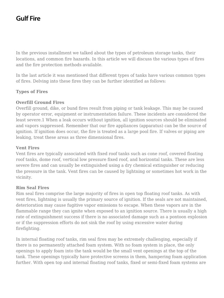 Subsurface Foam | PDF | Foam | Firefighting