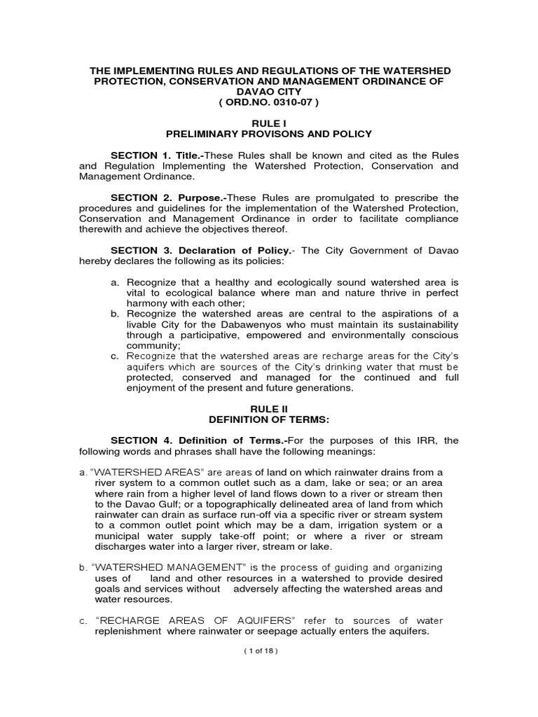 DC Watershed Code IRR Final PDF | PDF | Water Resources | Regulatory ...