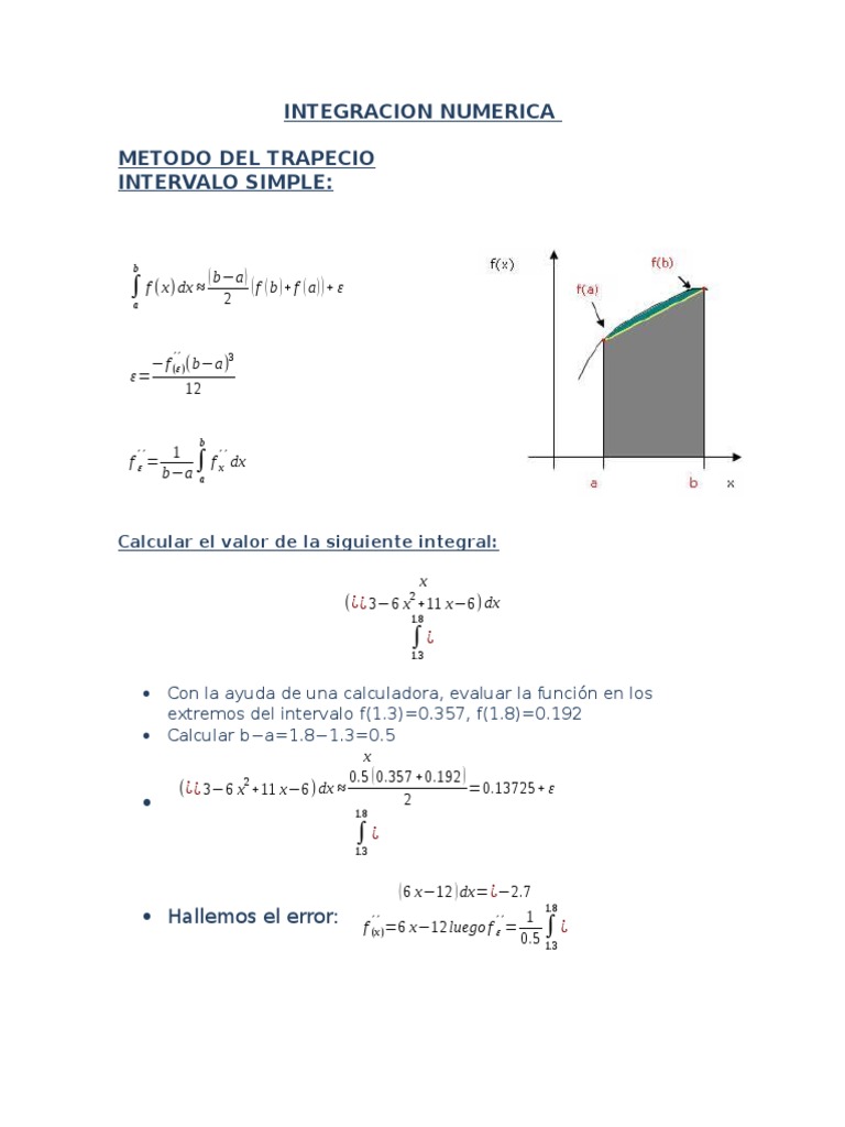 Metodo Del Trapecio | PDF | Integral | Matemáticas De La Computación