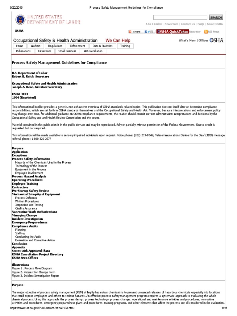 Process Safety Management Guidelines For Compliance | PDF ...