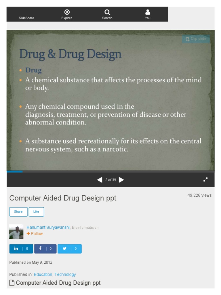 Computer Aided Drug Design | PDF | Drug Design | Quantitative Structure ...