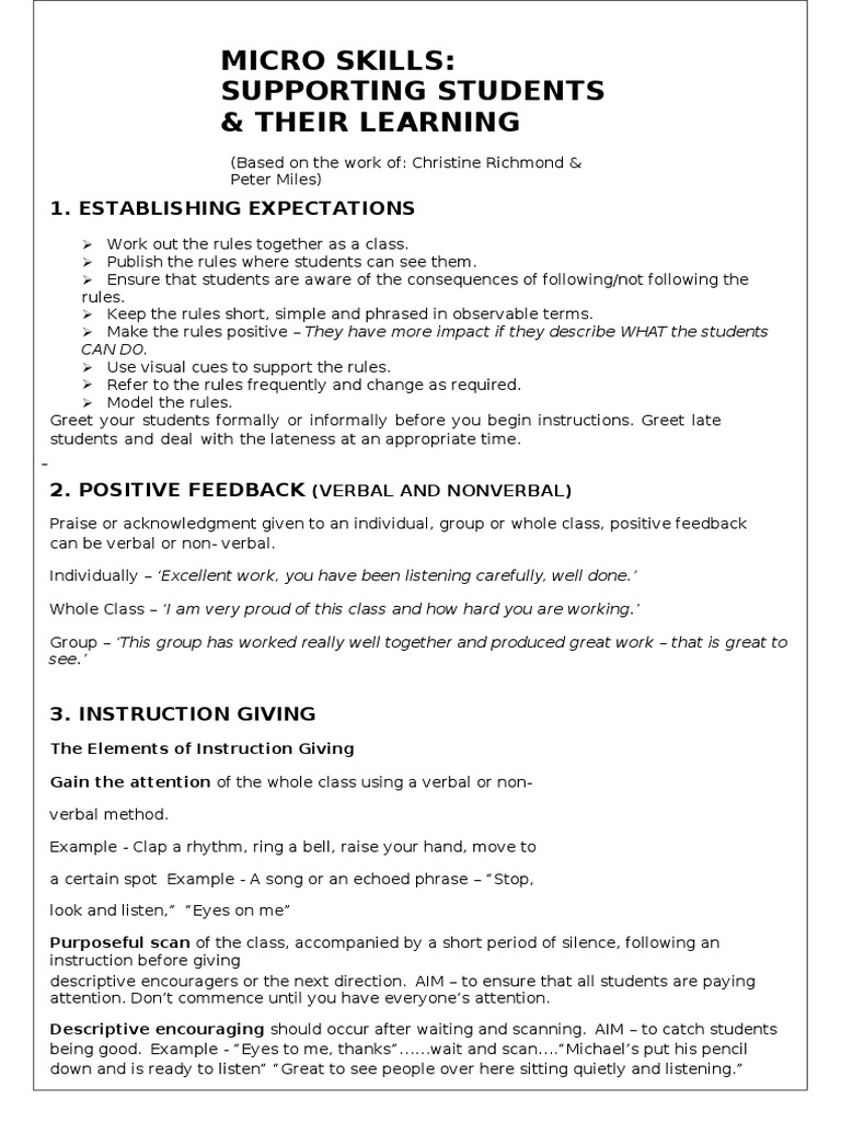 Micro Skills Booklet | PDF | Nonverbal Communication | Human Communication