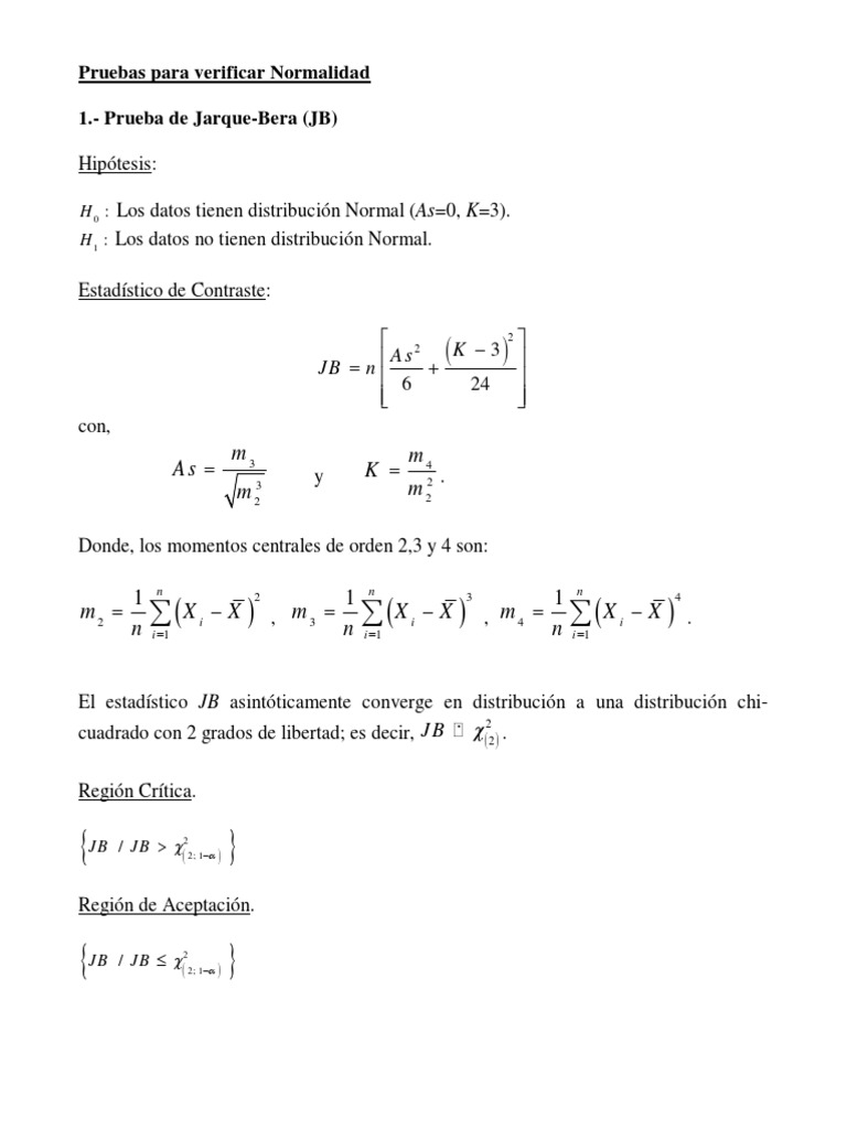Prueba de Jarque-Bera | PDF
