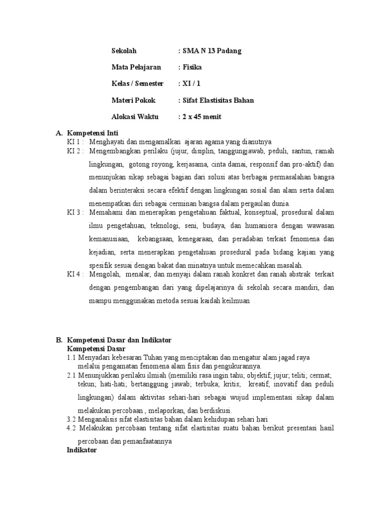 RPP Elastisitas | PDF