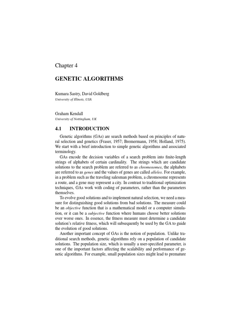 Overview of Genetic Algorithms | PDF | Teaching Methods & Materials