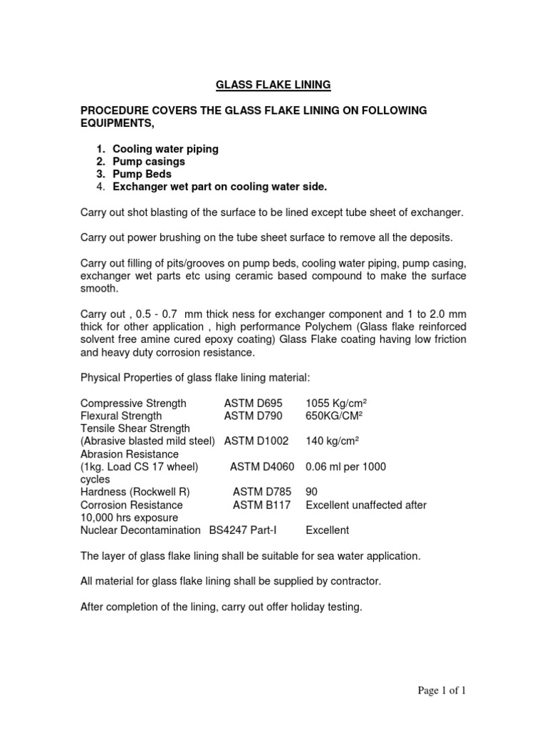 Glass Flake Lining | PDF