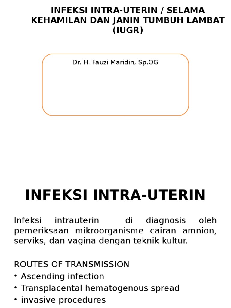 Infeksi Intra Uterin | PDF
