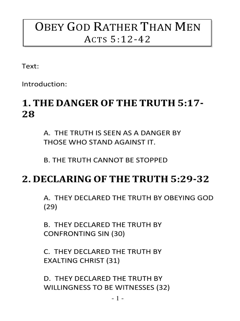 05 - Obey God Rather Than Men | PDF | Religion & Spirituality