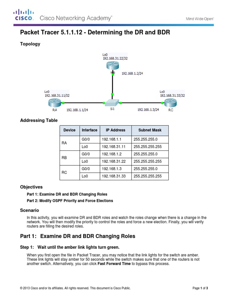 Seeseenayy - DOC 5.1.2.12 Determining The DR and BDR-1 | PDF | Router (Computing) | Internet ...