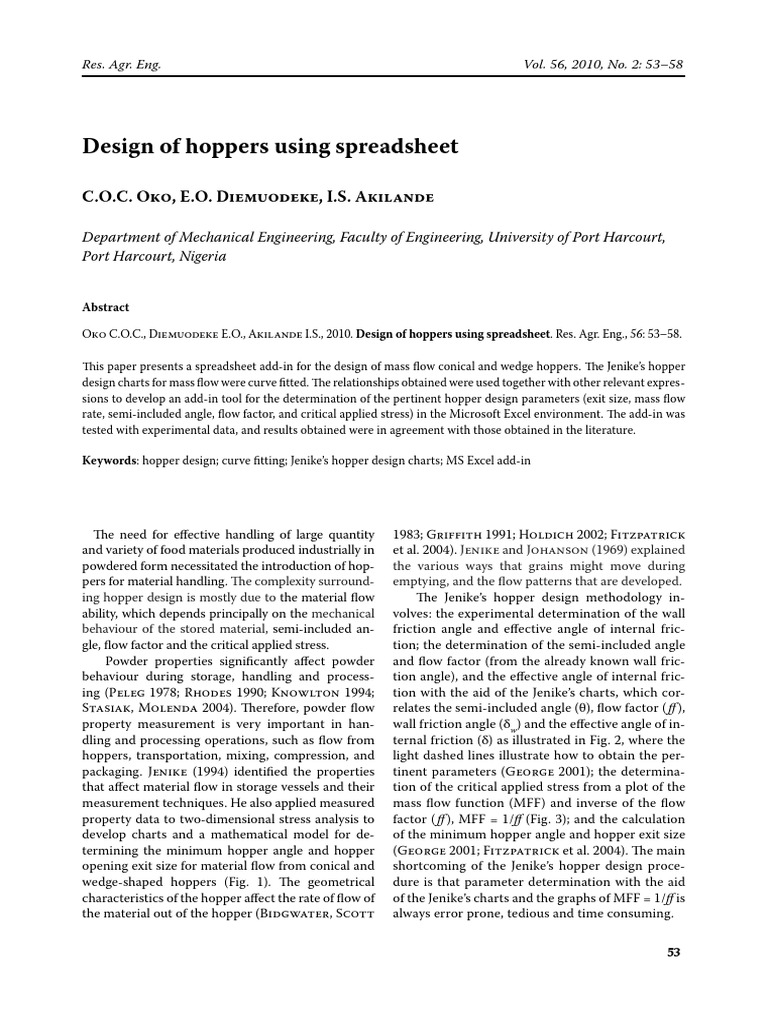 Design of Hopper PDF | PDF