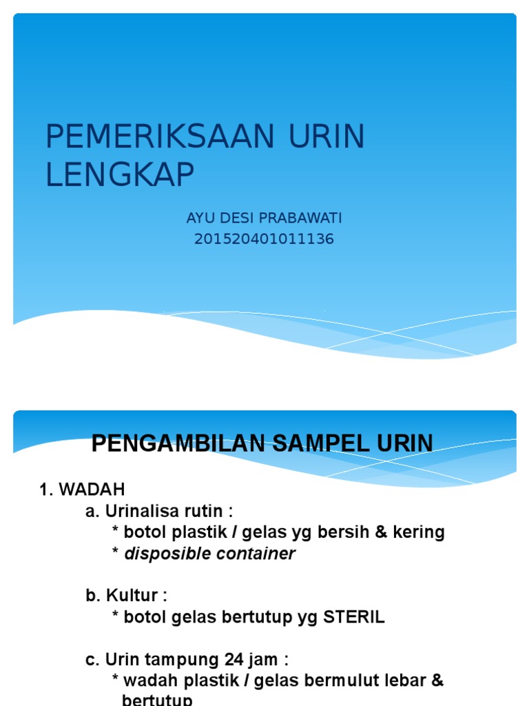 Pemeriksaan Urin Lengkap | PDF