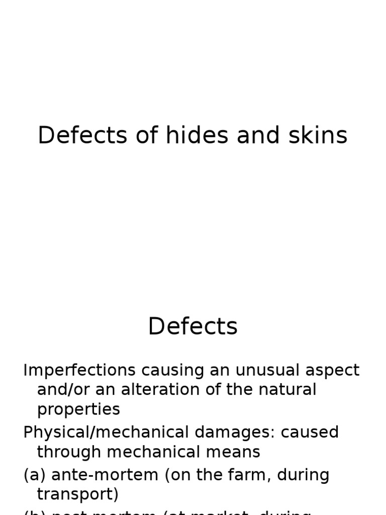 Types and Causes of Leather Defects | PDF | Leather | Skin